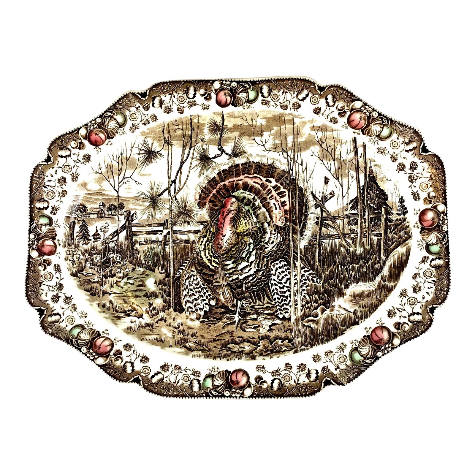 1950s Johnson Bros His Majesty Turkey Giant Platter | Chairish