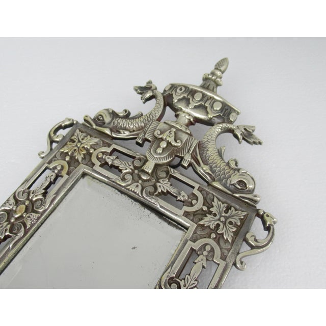 1960s Vintage Polished Nickel Plate Koi Fish & Crown Framed Small ...