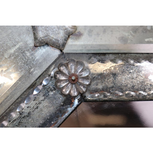 Incredible Antique Patinated Italian Venetian Etched Glass Multifaceted ...