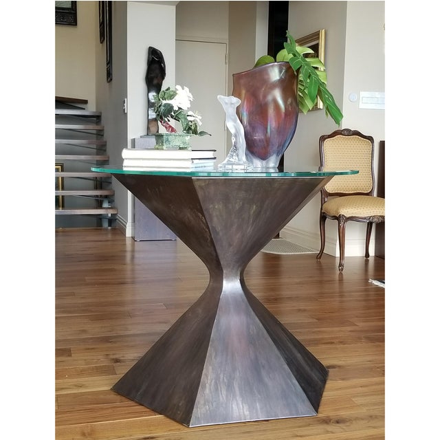 Invictus Steelworks Modern Round Pedestal Table Base | Chairish