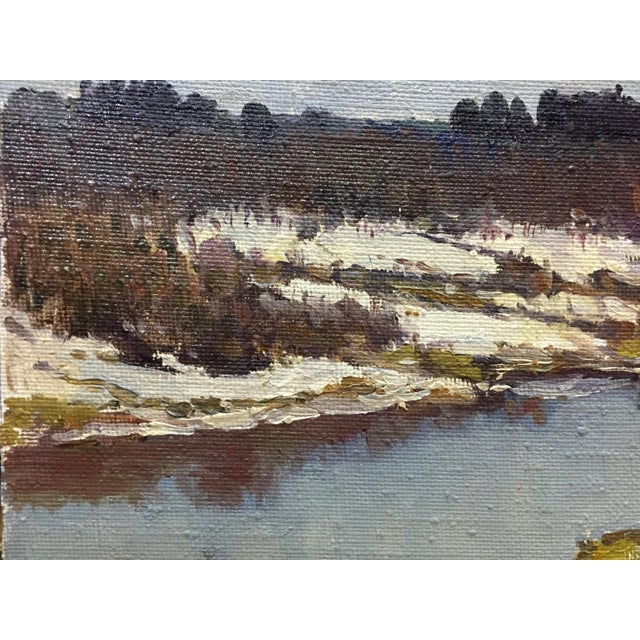 1970s Oil Painting Spring Gray Day Chernyshevsky Petr Akimovich | Chairish