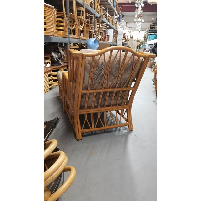 1950s Restored Rattan Three-Strand Arms Chaise Lounge With Reed Rattan ...
