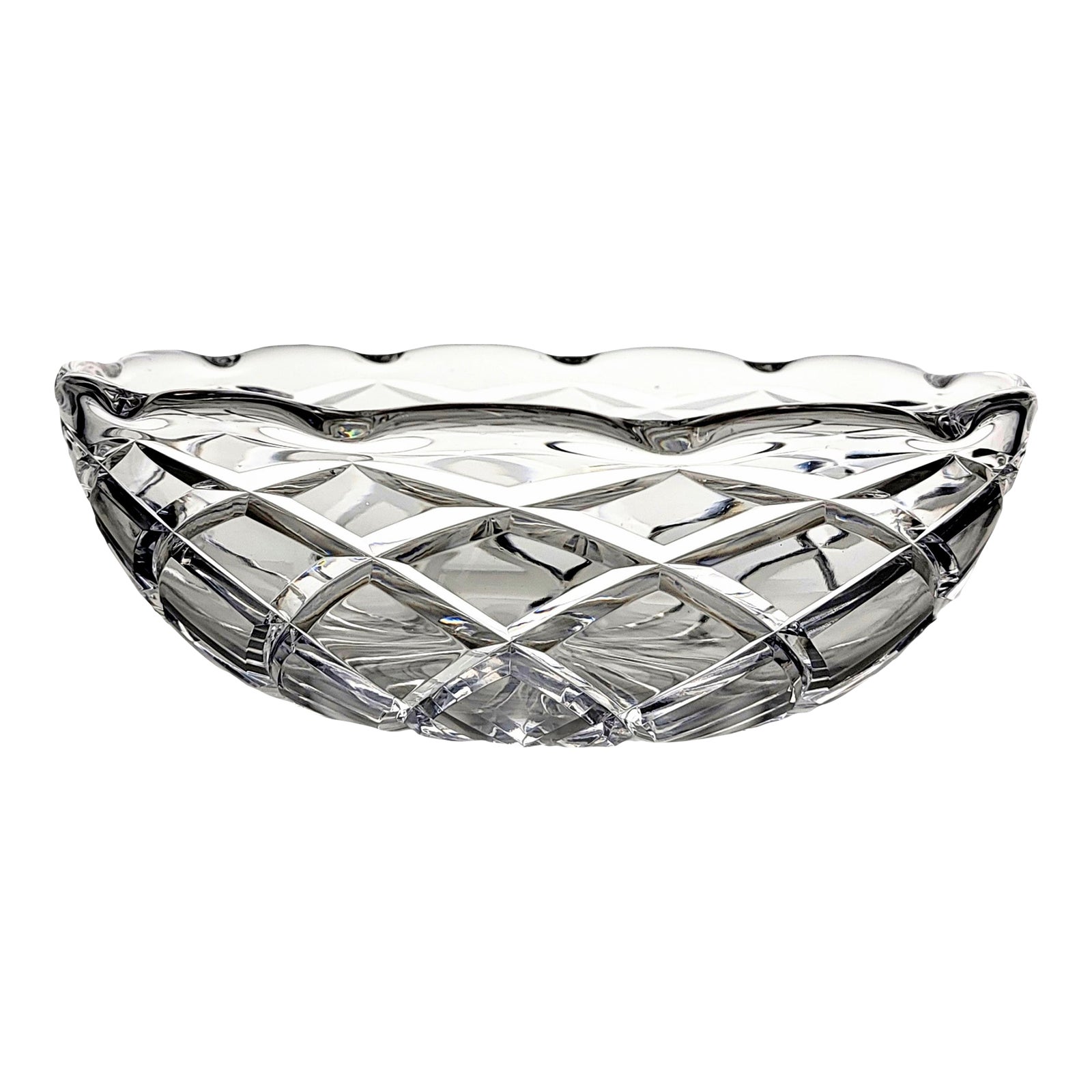 Stuart Crystal Bowl Lead Cut Crystal Centerpiece Intersecting Arches ...