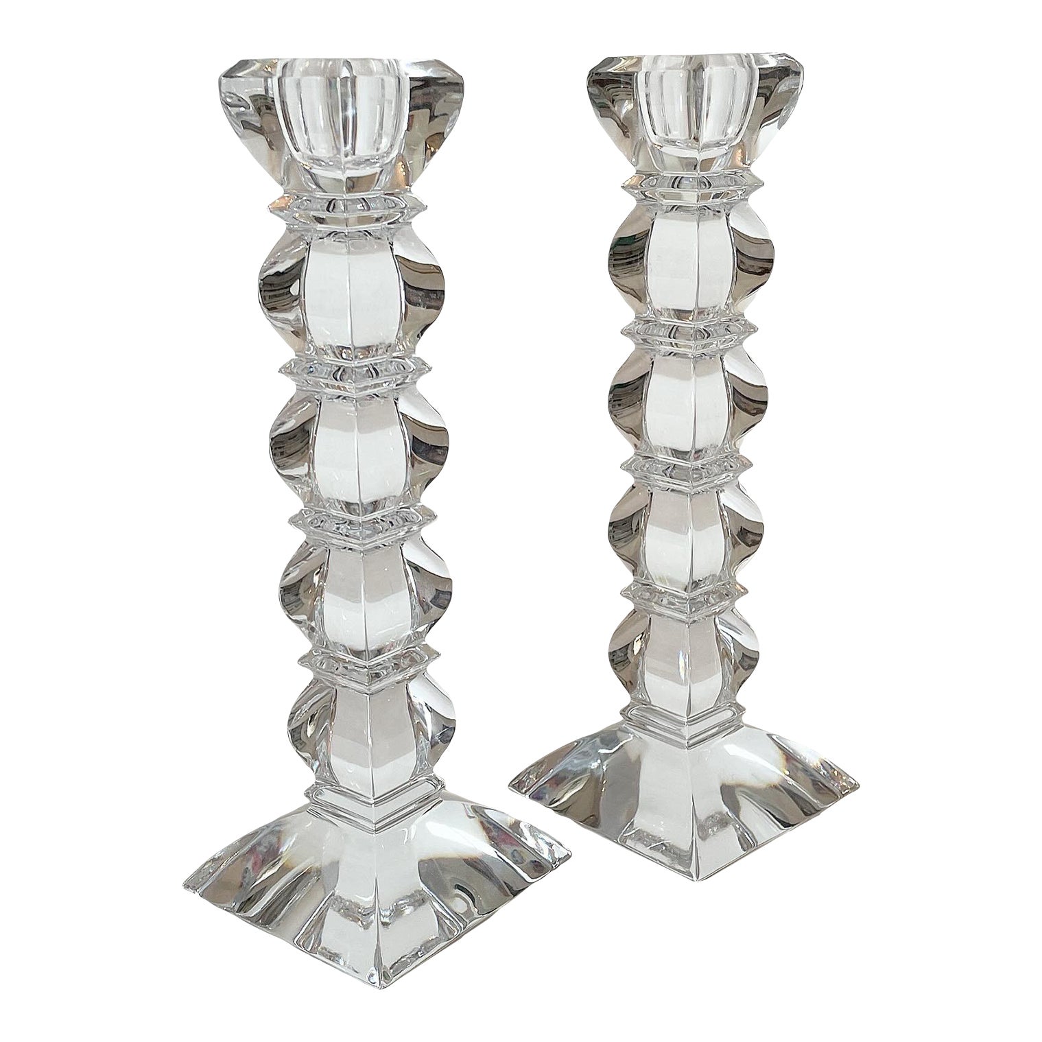 Vintage Crystal Candlestick Holders - a Pair | Chairish
