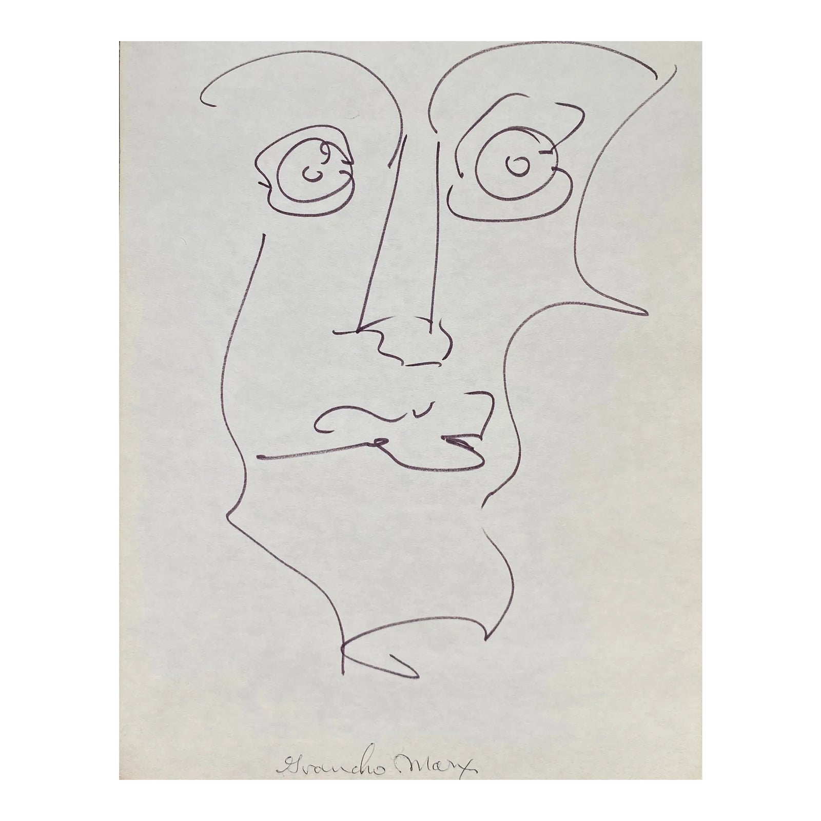 1960s Frank Wallace Portrait of Groucho Marx | Chairish