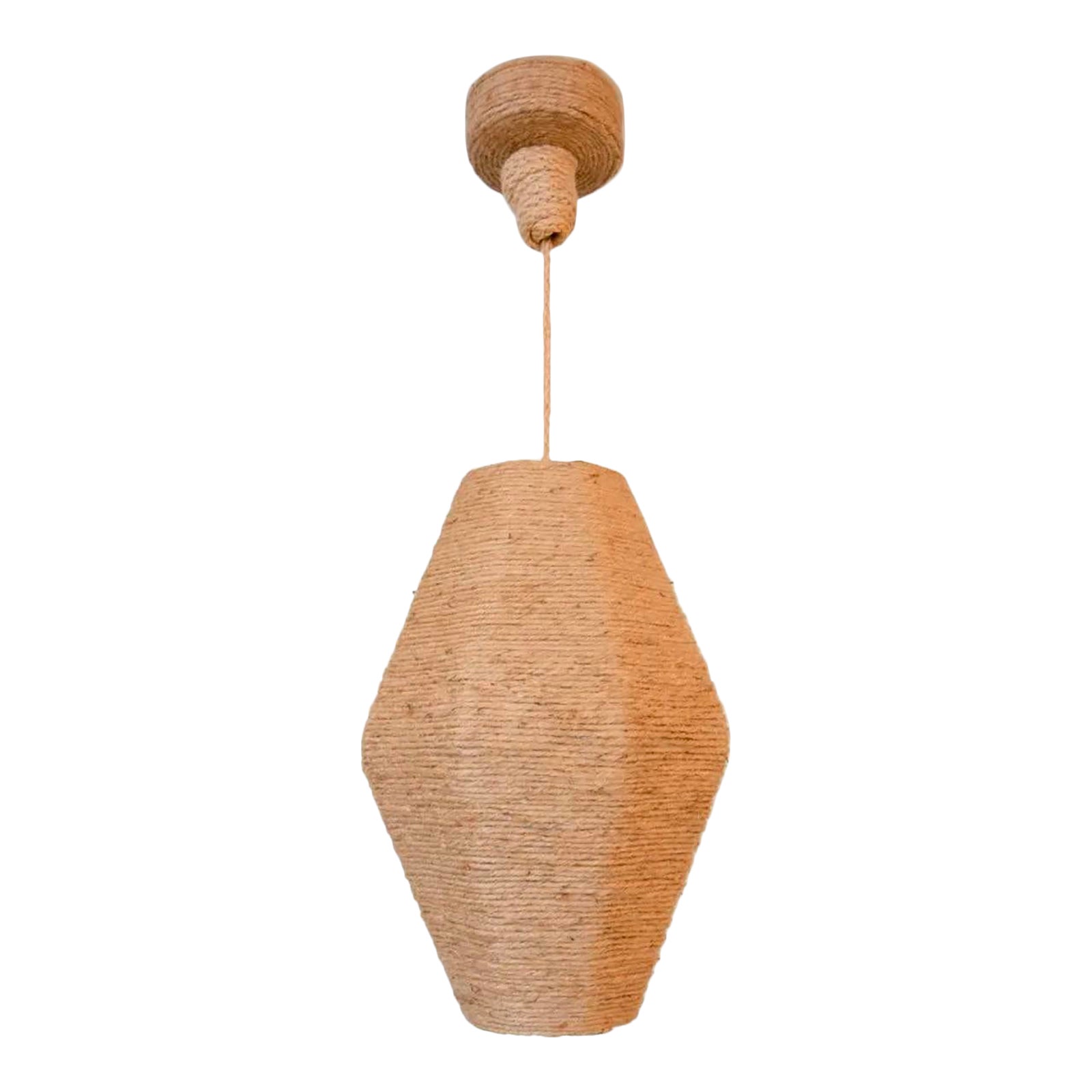 Rope Wrapped Jute Light Fixture Cocoon Medium | Chairish