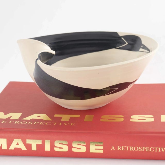 Vintage Abstract Pottery Bowl | Chairish