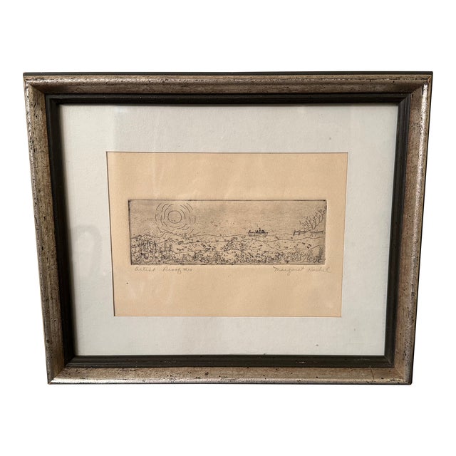 Late 20th Century Framed Artist Signed Abstract Landscape Etching ...