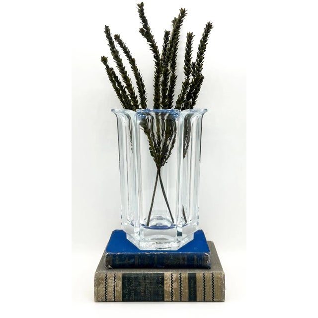 Mid-Century Modern Lucite Hexagon Transparent Vase | Chairish