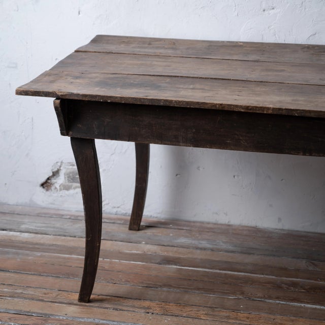 Primitive Walnut Sabre Leg Table, 19th Century | Chairish