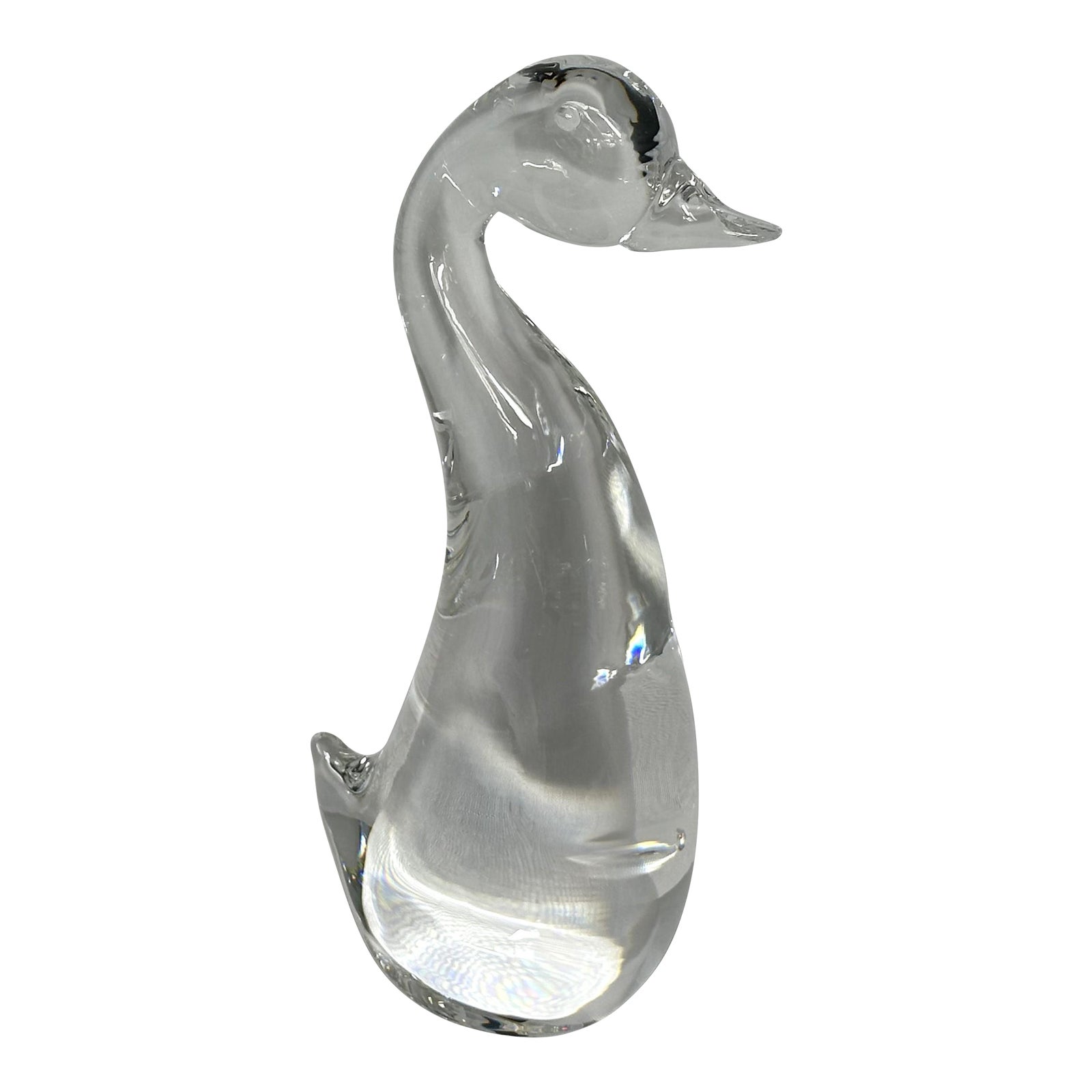 1960's Steuben Duckling Crystal Duck Figurine by Lloyd Akins | Chairish