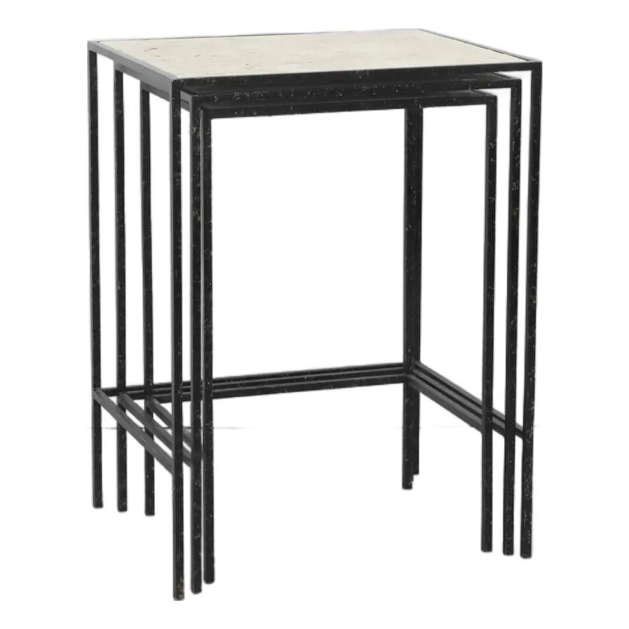 Wrought Iron Nesting Table Set of 3 | Chairish