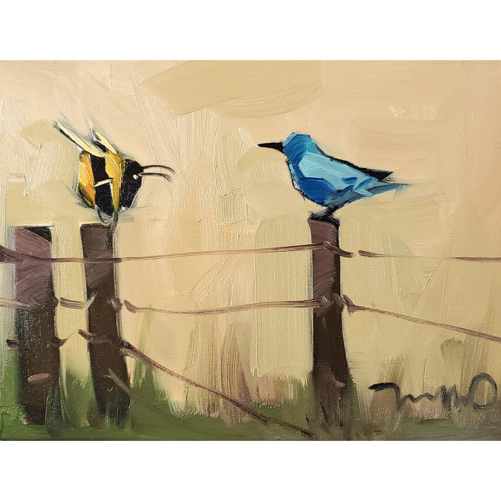 Jose Trujillo Large 16x20" Signed Print Impressionist Bee and Bird ...
