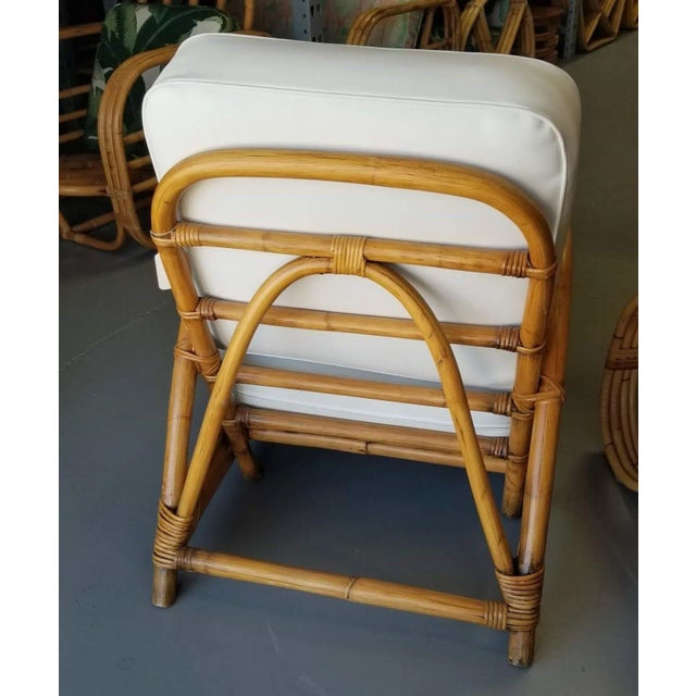 Restored Rattan Single Strand Half Moon Sofa & Lounge Chair Living Room ...