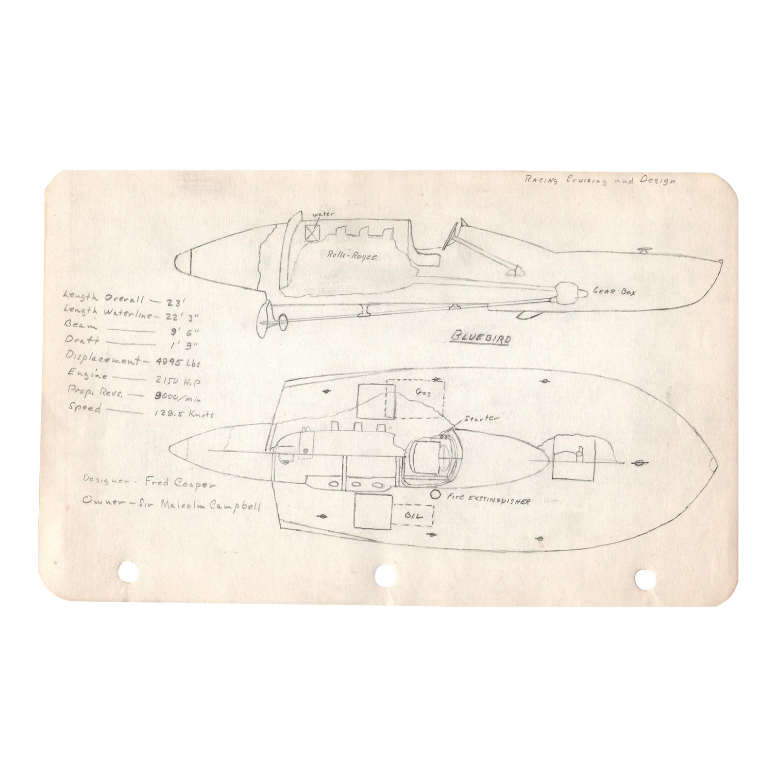 1940s Maine Marine Architectural Pencil Drawing on Paper | Chairish