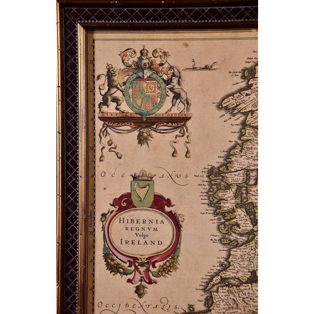 Ireland: A Framed 17th Century Hand-Colored Map by Jan Jannson, 1640 ...