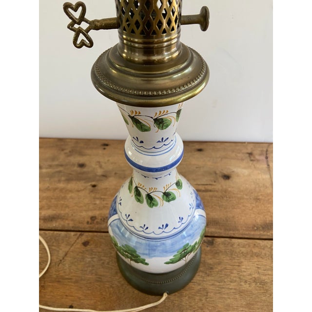 Vintage Quimper Faince Table Lamp | Chairish