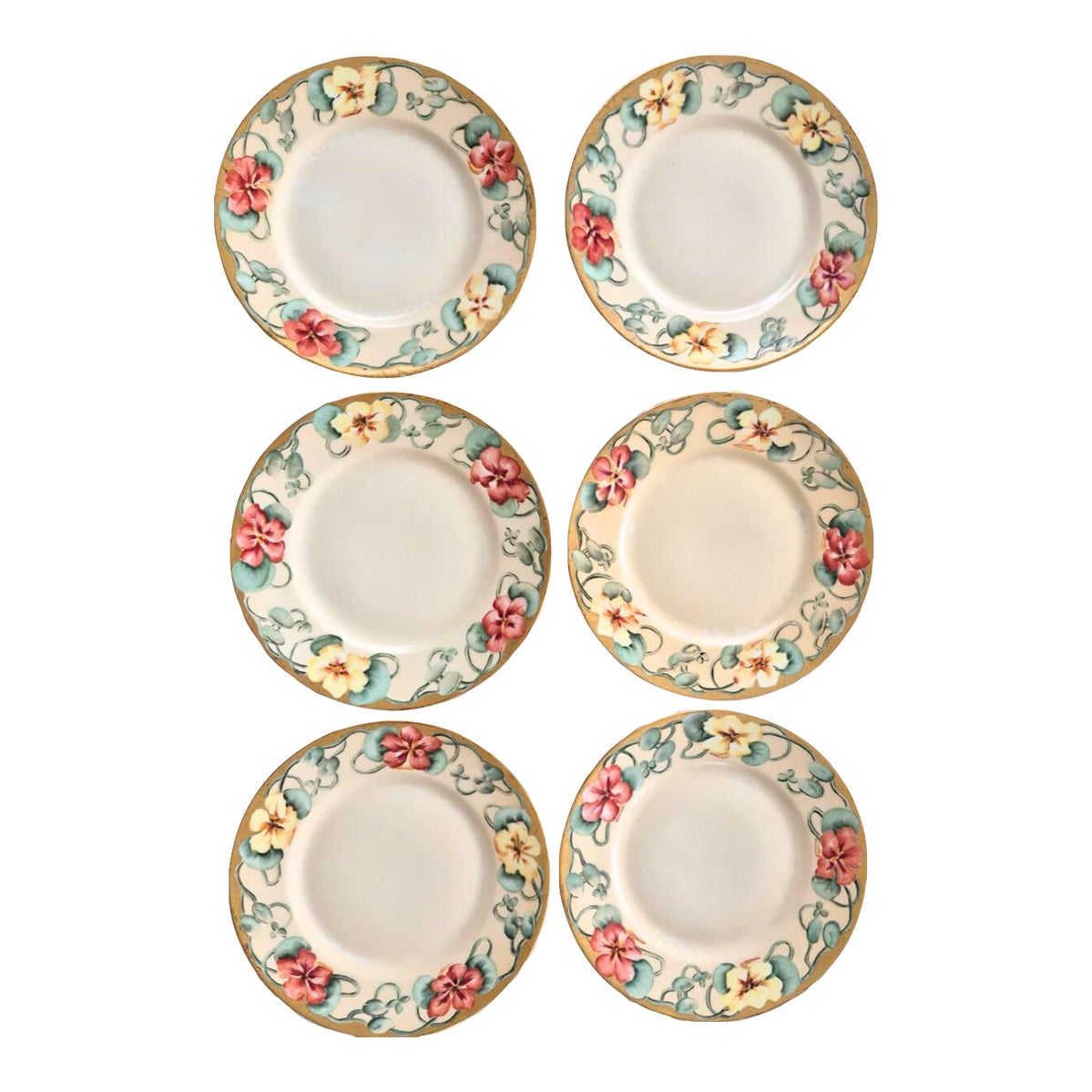 Antique Limoges France Dessert Plates Set of 6 1850's - 1900 Hand ...
