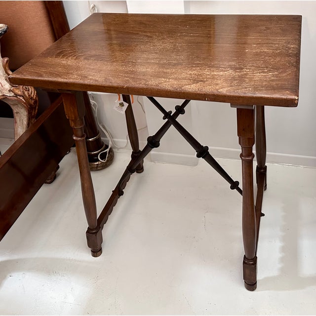 Formations Furniture Iron & Walnut Trestle Console Table | Chairish