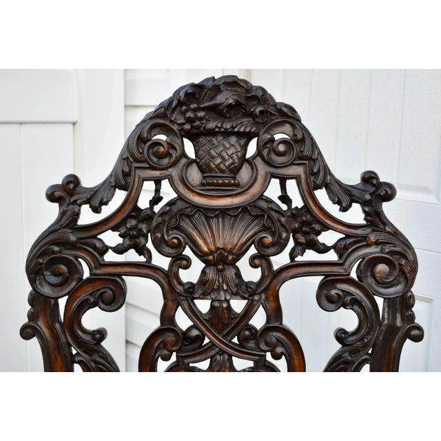 Antique Carved Walnut French Baroque Style High Back Throne Back Chair ...