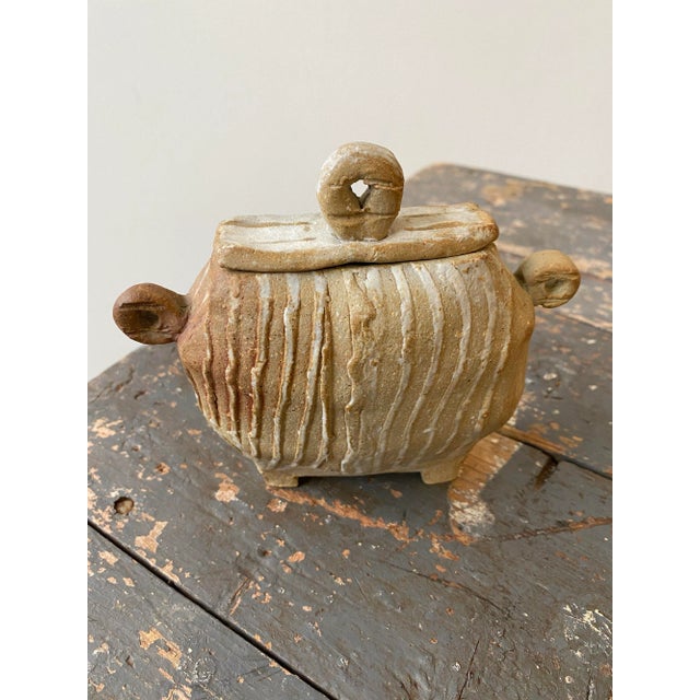 Vintage Small Hand-Built Lidded Pottery Vessel, Circa 1980s | Chairish
