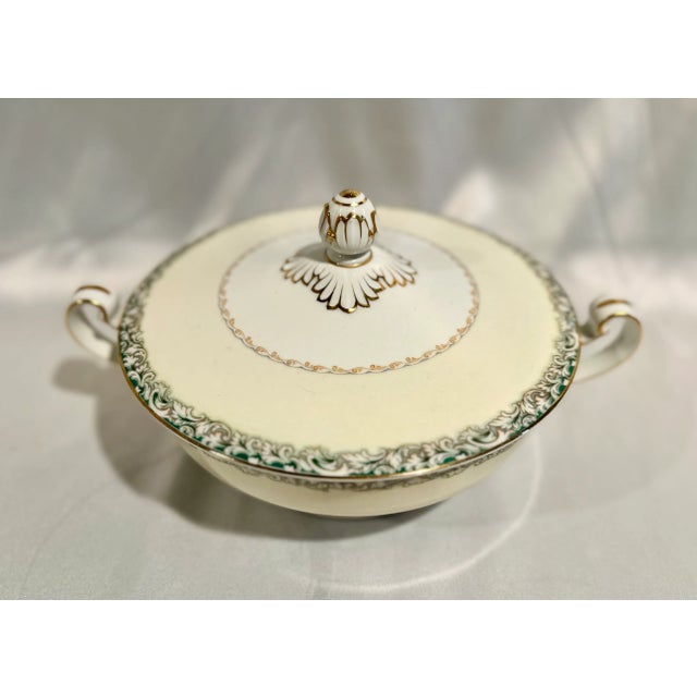 Vintage Porcelain Covered Serving Bowl | Chairish
