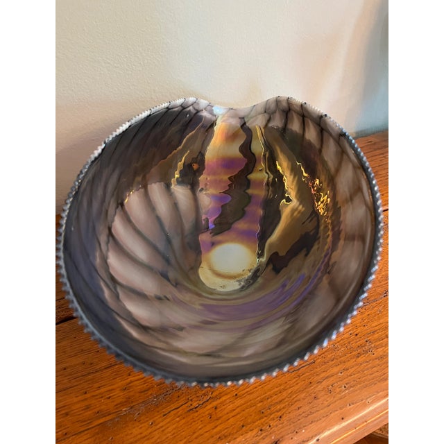 Large Seashell Centerpiece Bowl by Yalos Murano | Chairish