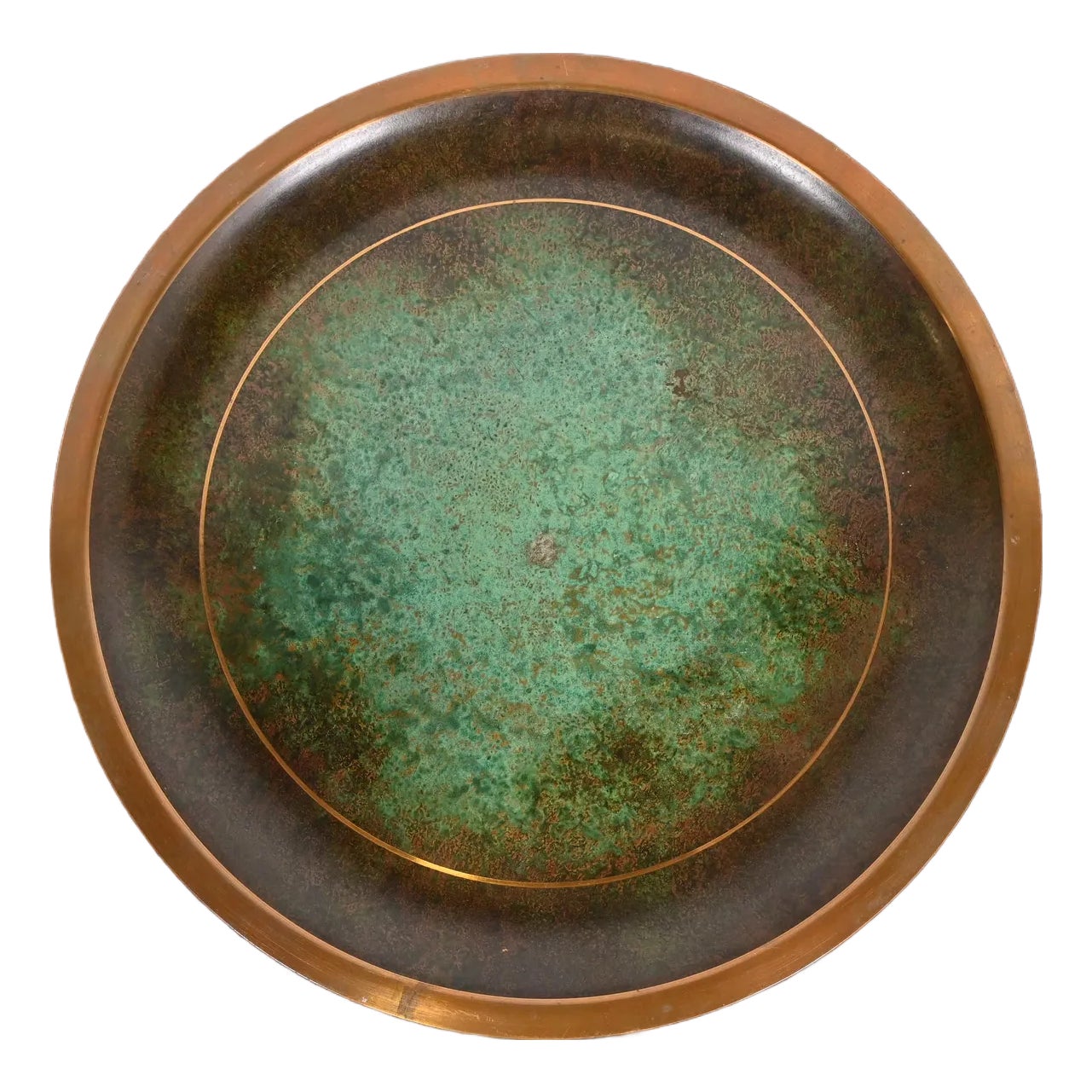 Carl Sorensen Art Deco Verdigris Bronze Large Charger Plate or Tray ...
