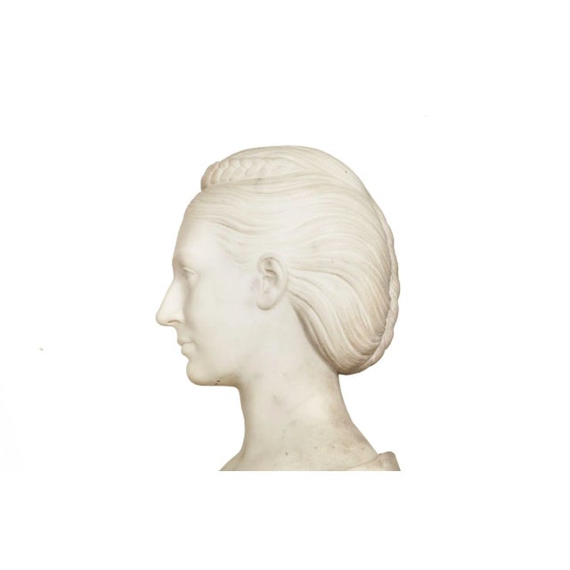 English Antique Marble Bust “Lady Layard” by John Warrington Wood Ca ...