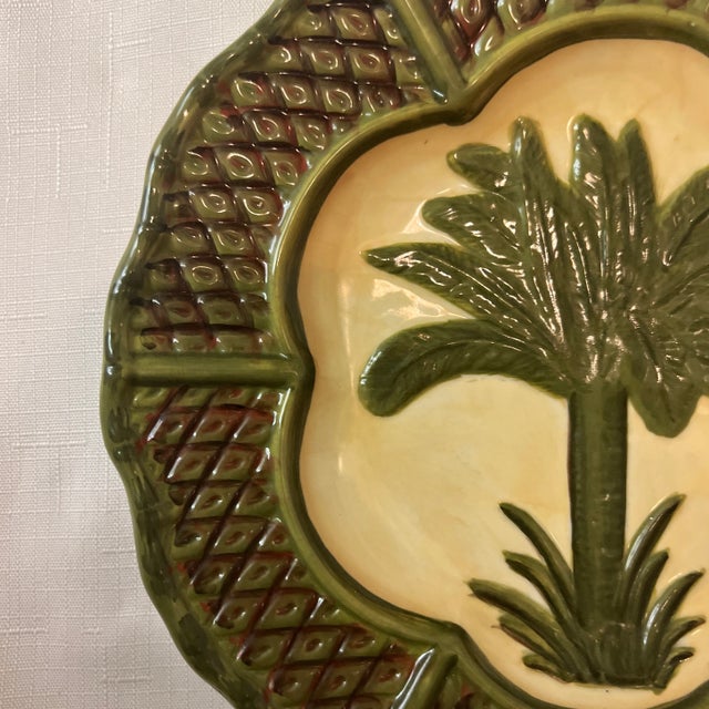 Palm Beach Regency Majolica Style Decorative Palm Tree Plates - a Pair ...