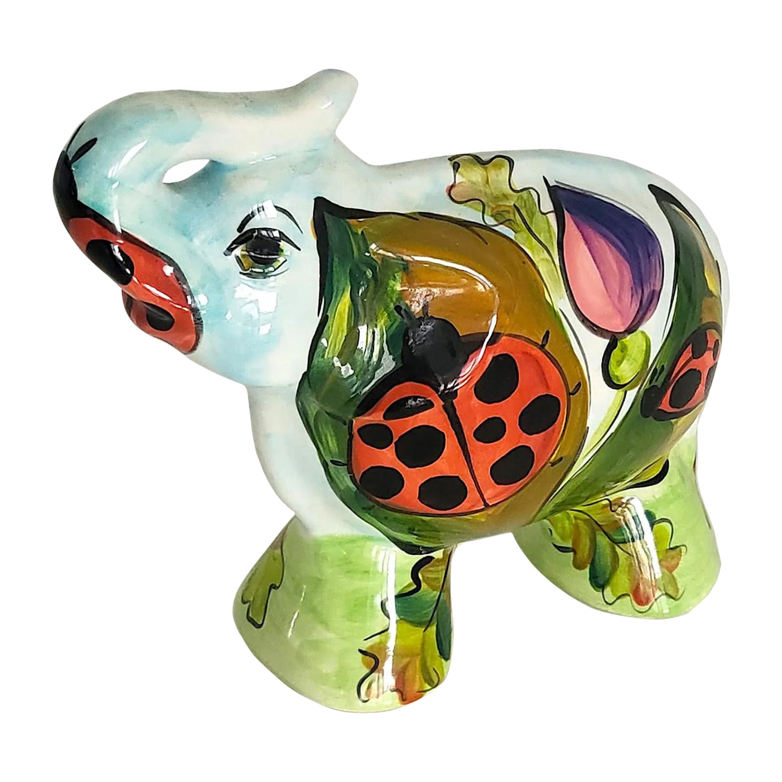 Hand Painted Ceramic Elephant by Anatoly Turov | Chairish