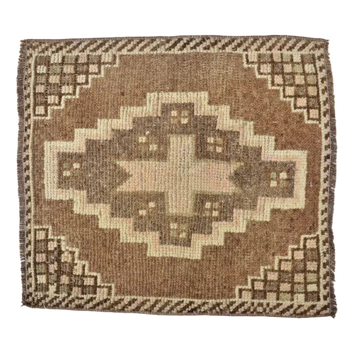 Small Vintage Turkish Wool Rug, 1960s | Chairish