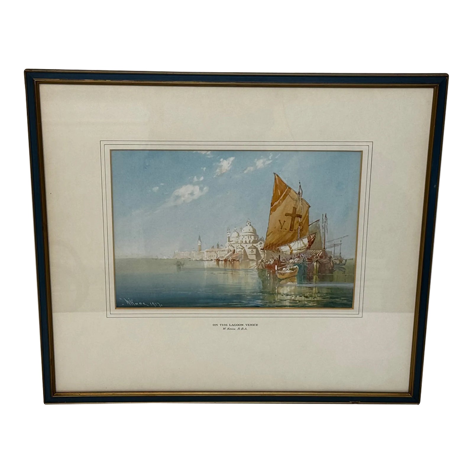 Marine Watercolour Painting on the Lagoon Venice by William Knox Rba ...