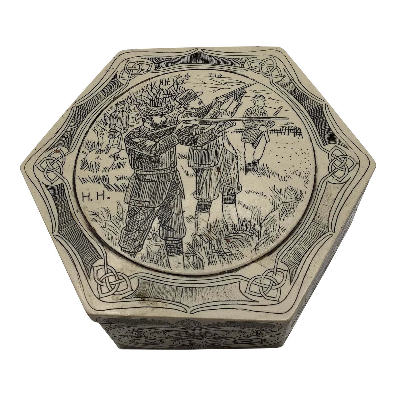 Mid 20th Century Comoy's of London Faux Scrimshaw Style Snuff Box ...