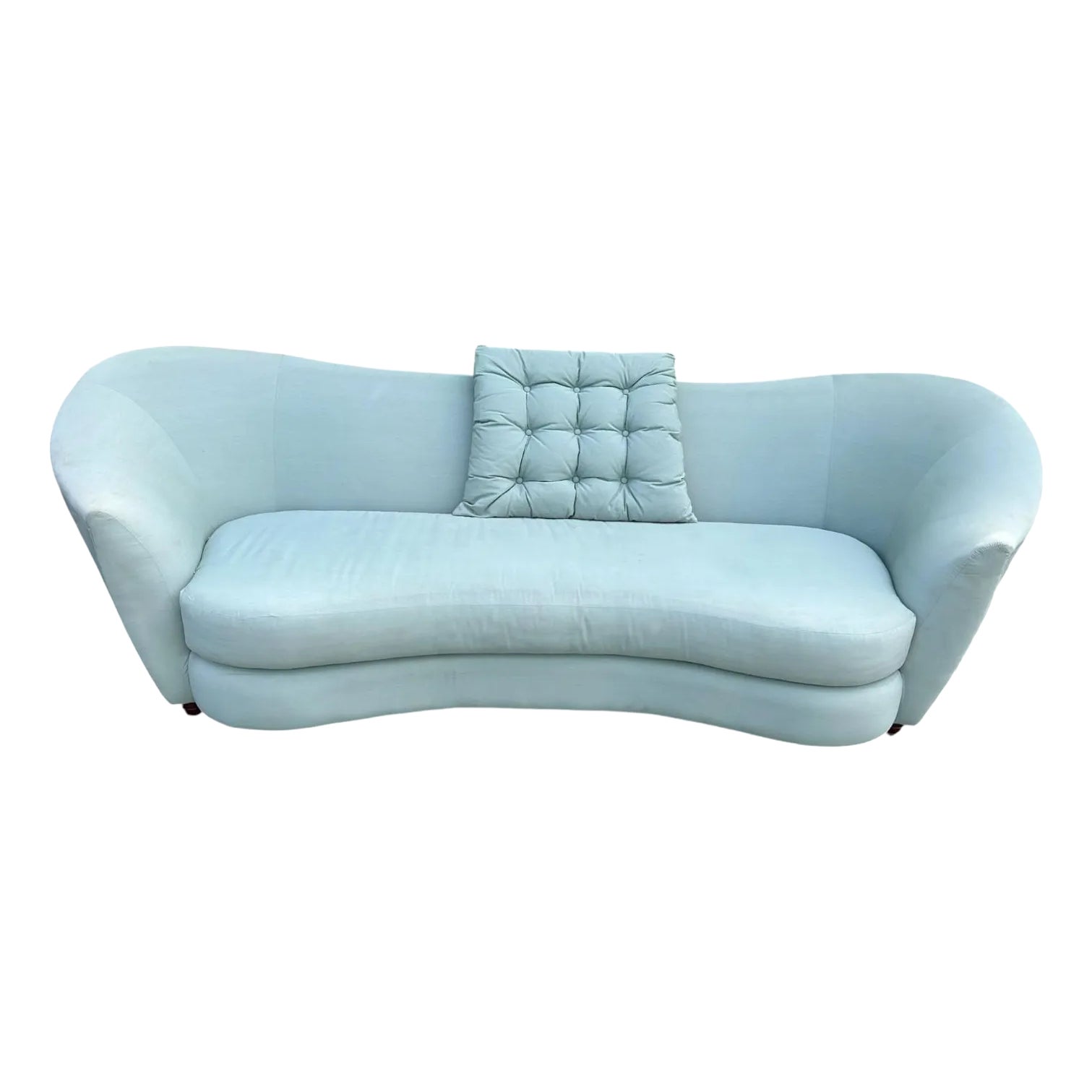 1980s Curved Deco Style Sofa | Chairish