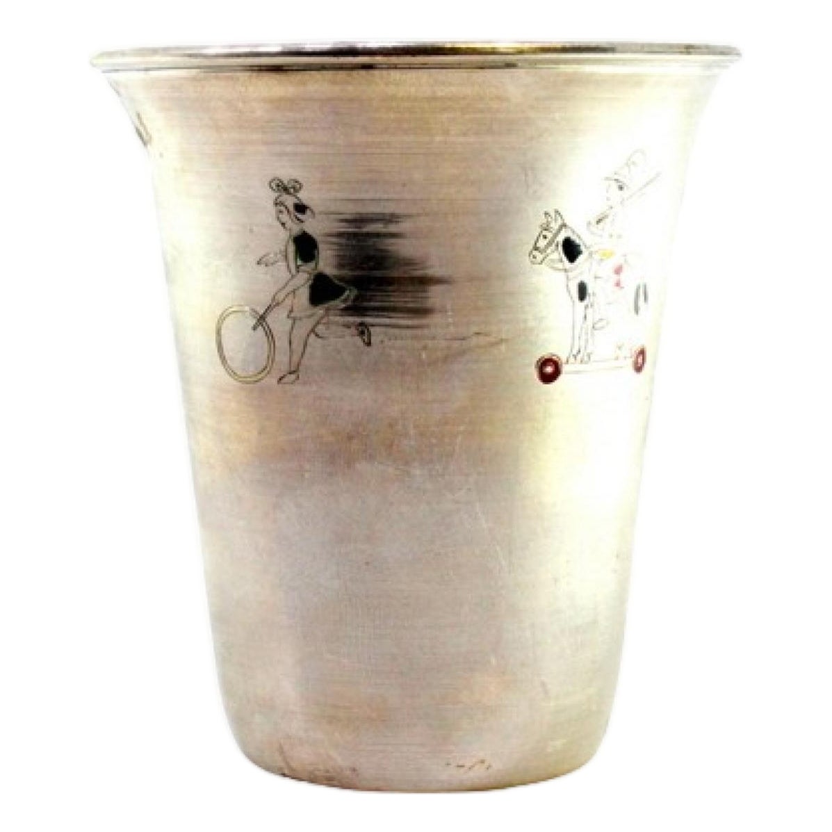 Children's Silver Cup with Engravings and Frieze | Chairish