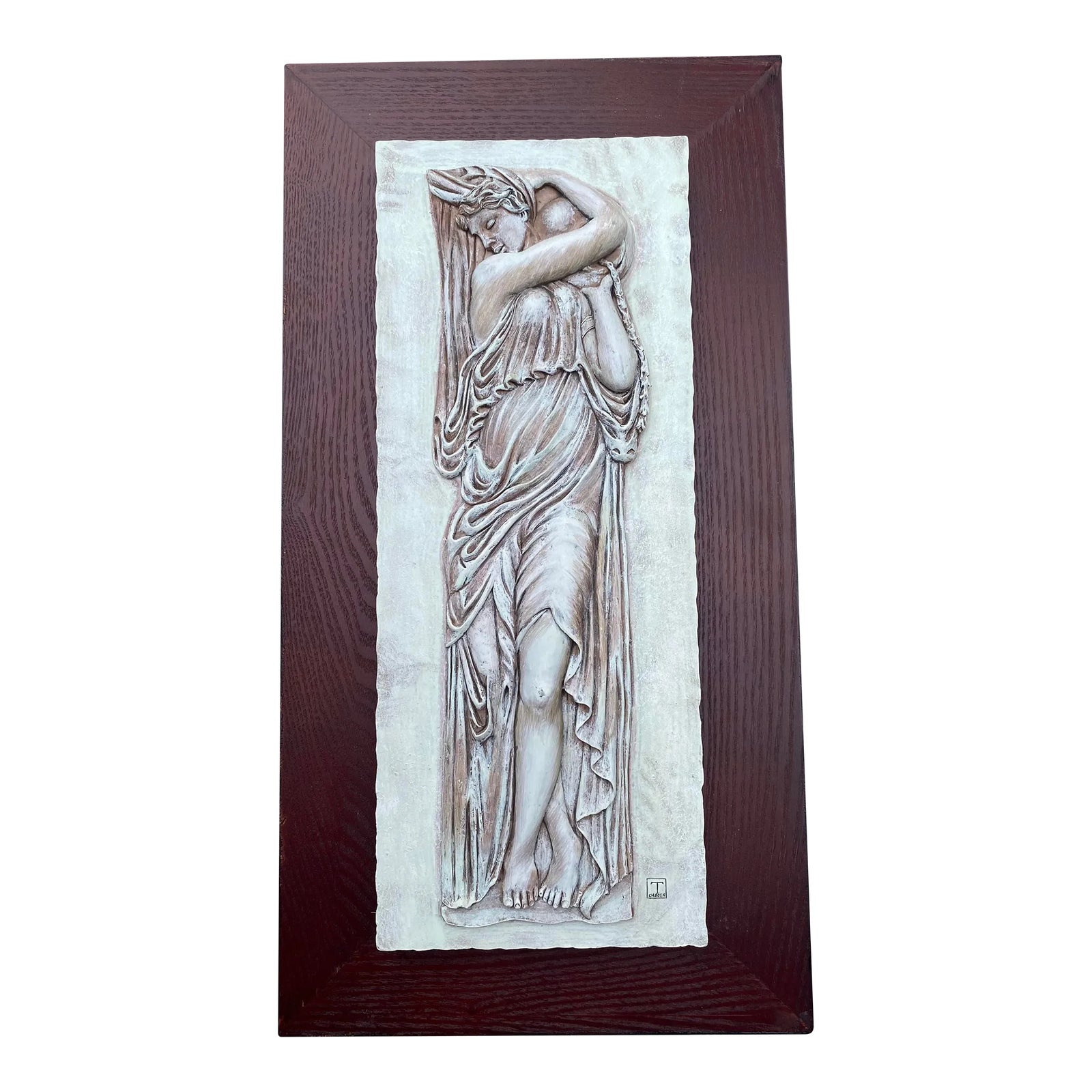Vintage Classical Greco Roman Inspired Sculptural Wall Plaque. | Chairish