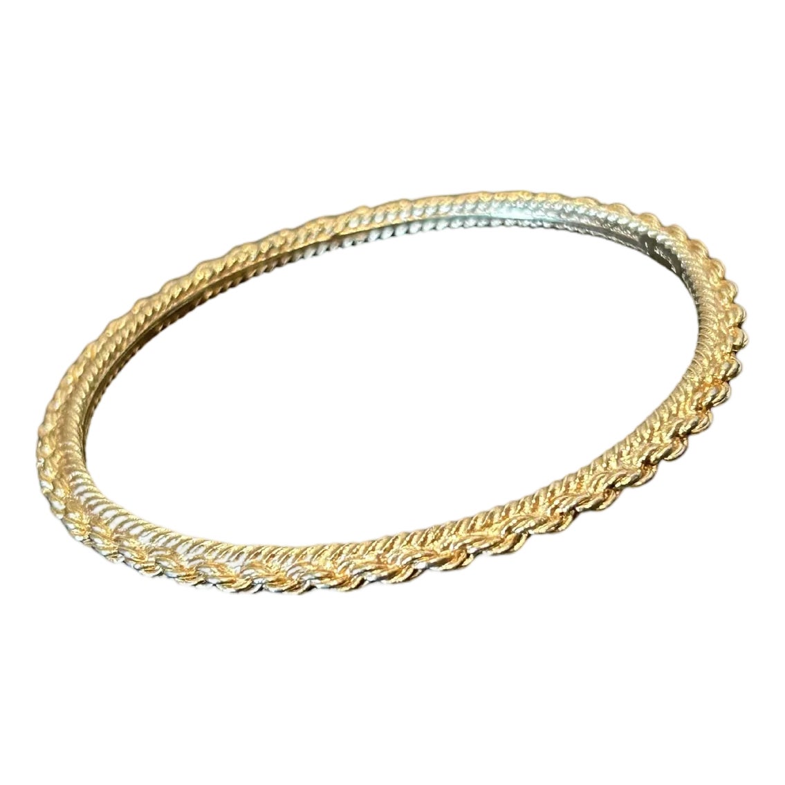 Vintage Crown Trifari Gold Braided Bangle Bracelet | Rope-Style Beaded ...
