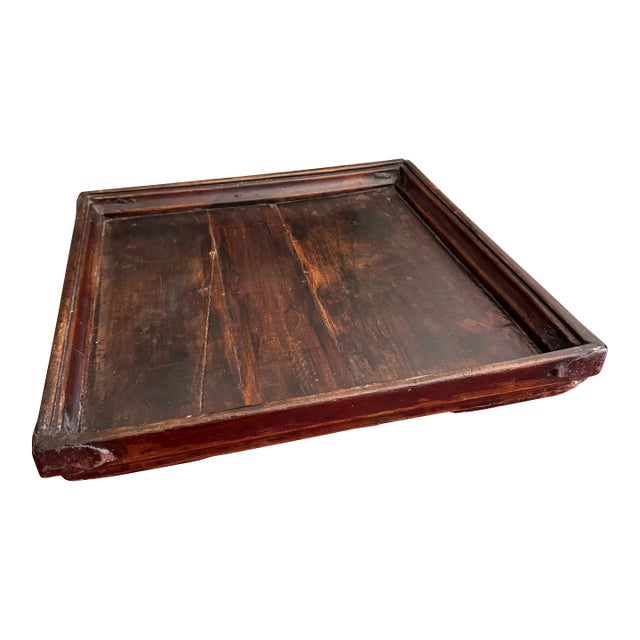 Antique Handmade Rustic Wood Tray | Chairish