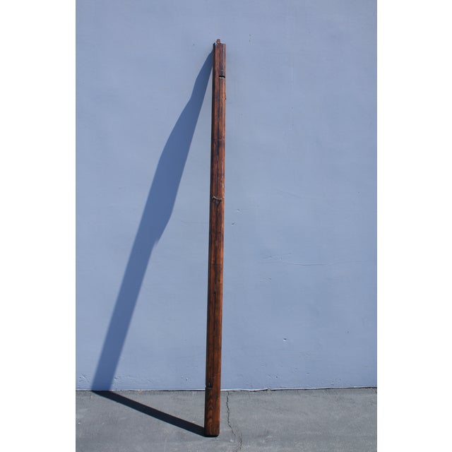 Antique 1900s Pine Library Pole Ladder | Chairish