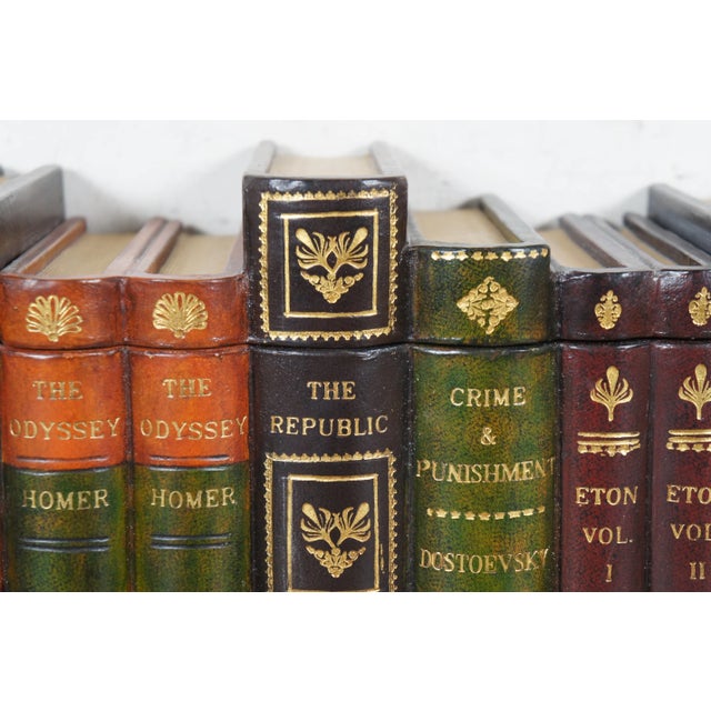 Late 20th Century Maitland - Smith Tooled Leather Faux False Library ...