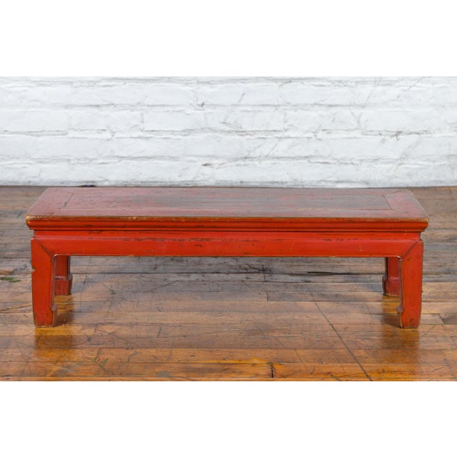 Chinese Ming Dynasty Style Early 20th Century Red Lacquered Low Table ...