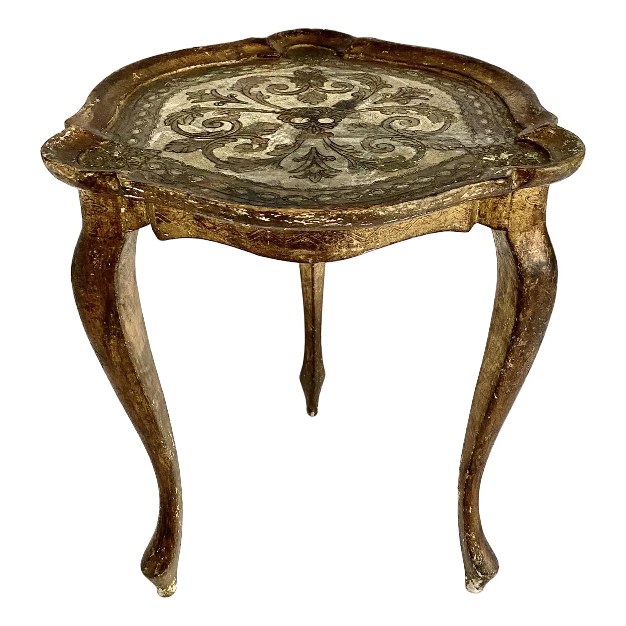 Petite Italian Gold Leaf Florentine Table | Chairish