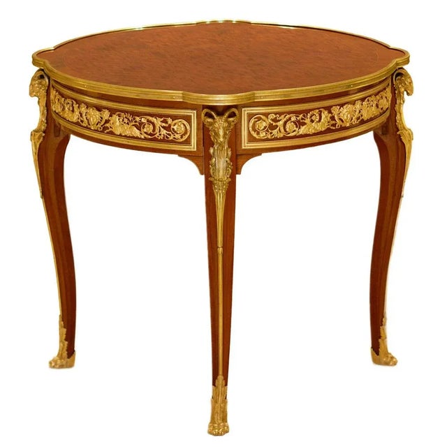 Late 19th Century Louis XV Mahogany Table Decorated with Marquetry ...