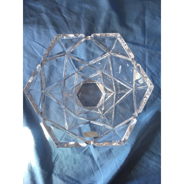 1990s Vintage Mikasa Hexagonal 6-Sided Crystal Bowl Vase | Chairish