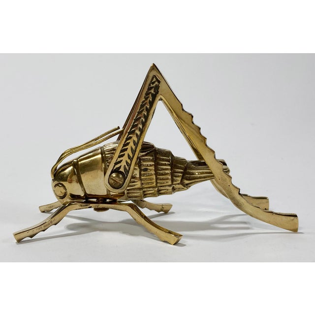 Vintage Brass Grasshopper Figure | Chairish