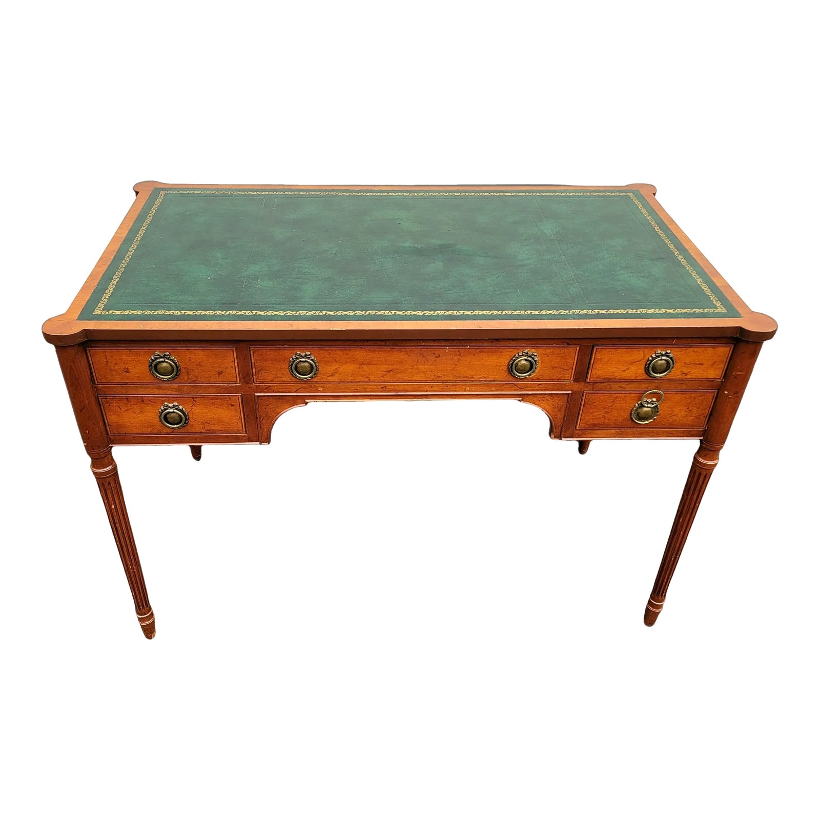 Early 20th Century French Leather Top Writing Desk | Chairish