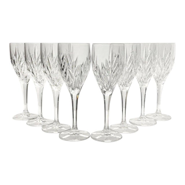 Gorham “Star Blossom” Set of 8 Crystal Water Glasses | Chairish