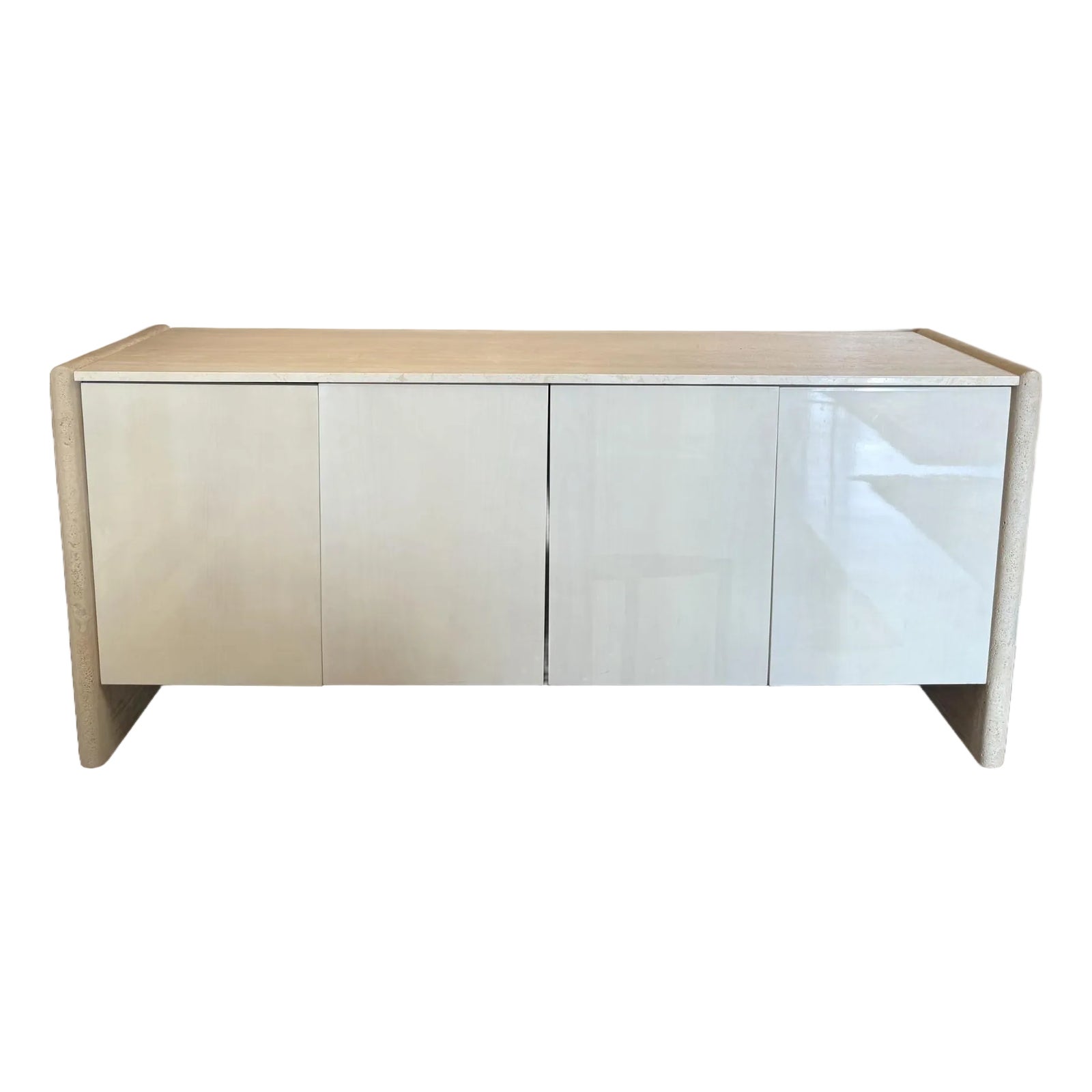 Modern Marble Top & Stone Buffet | Chairish