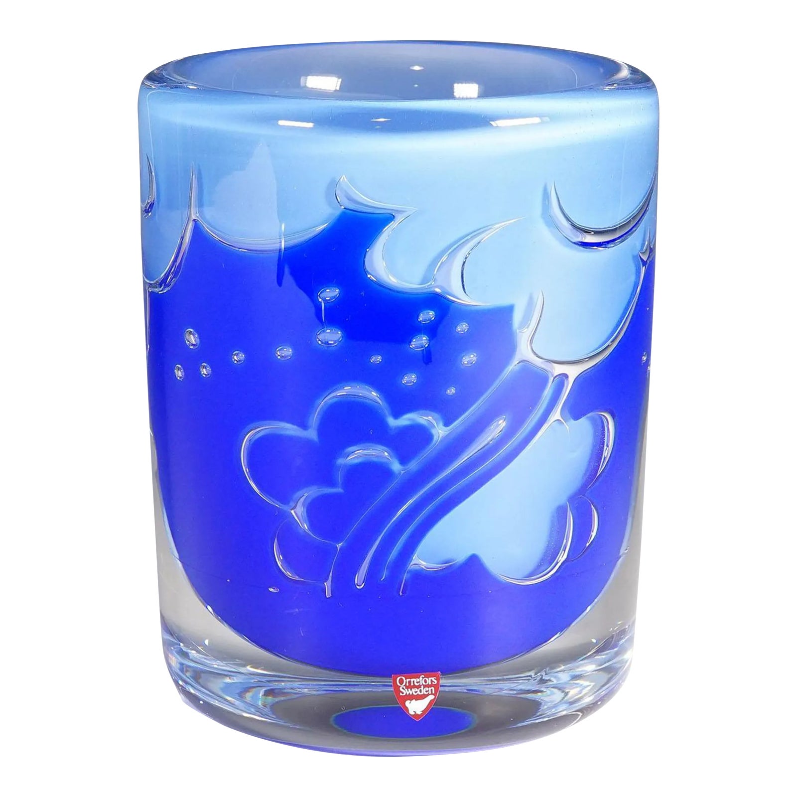 Massive Ariel Vase by Olle Alberius for Orrefors, Sweden 1987 | Chairish